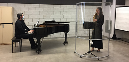 Saxophonists Alessandro Calicchia and Lexi Graham perform at NASA 2021 ...